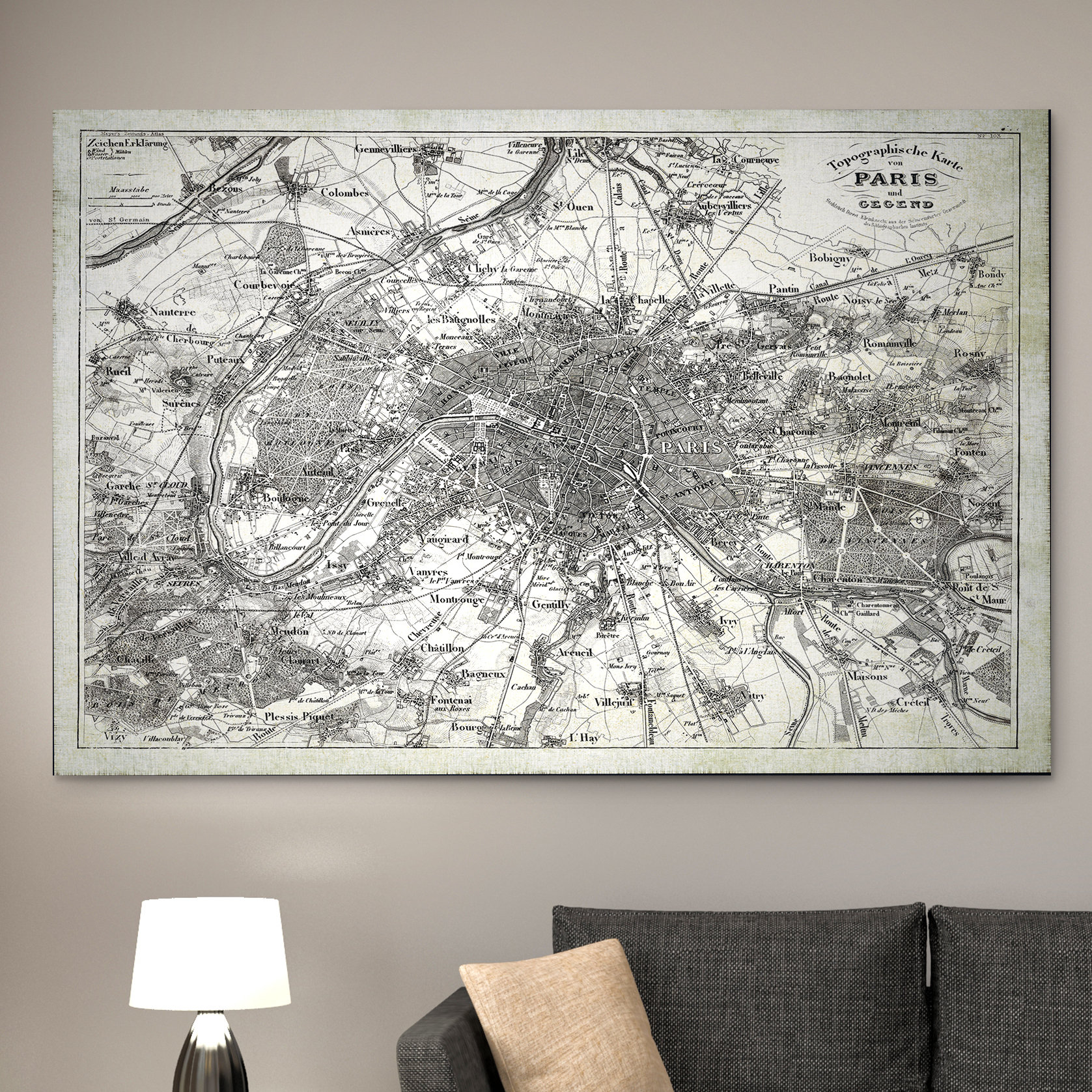 Wexford Home Paris Sketch Map I - Graphic Art Print on Canvas | Wayfair